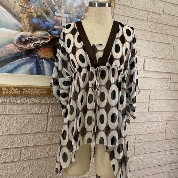 Full Figure | Tops | Full Figure Sheer Asymmetric Hem Drawstring Waist ...